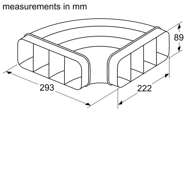 Bosch HEZ9VDSB1 Flat Channel 90° Horizontal Bend Suitable For Worktop ...
