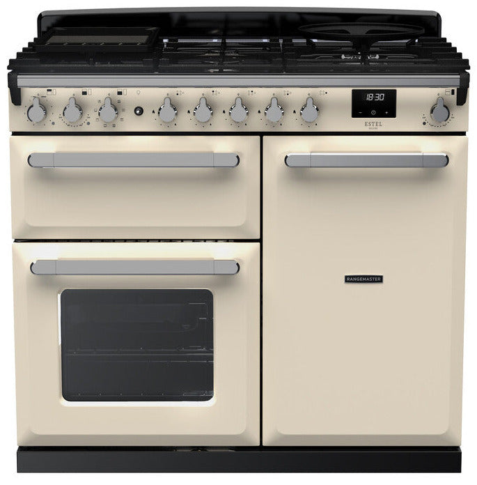 Rangemaster ESDL100DFPPCR/CM1 Estel Deluxe 100cm Dual Fuel Range Cooke ...