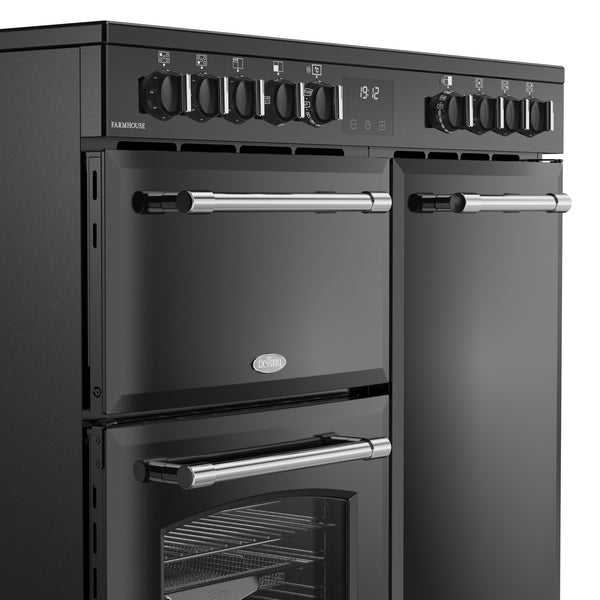 Belling Farmhouse 90E 90cm Electric Range Cooker with Ceramic Hob - Bl ...