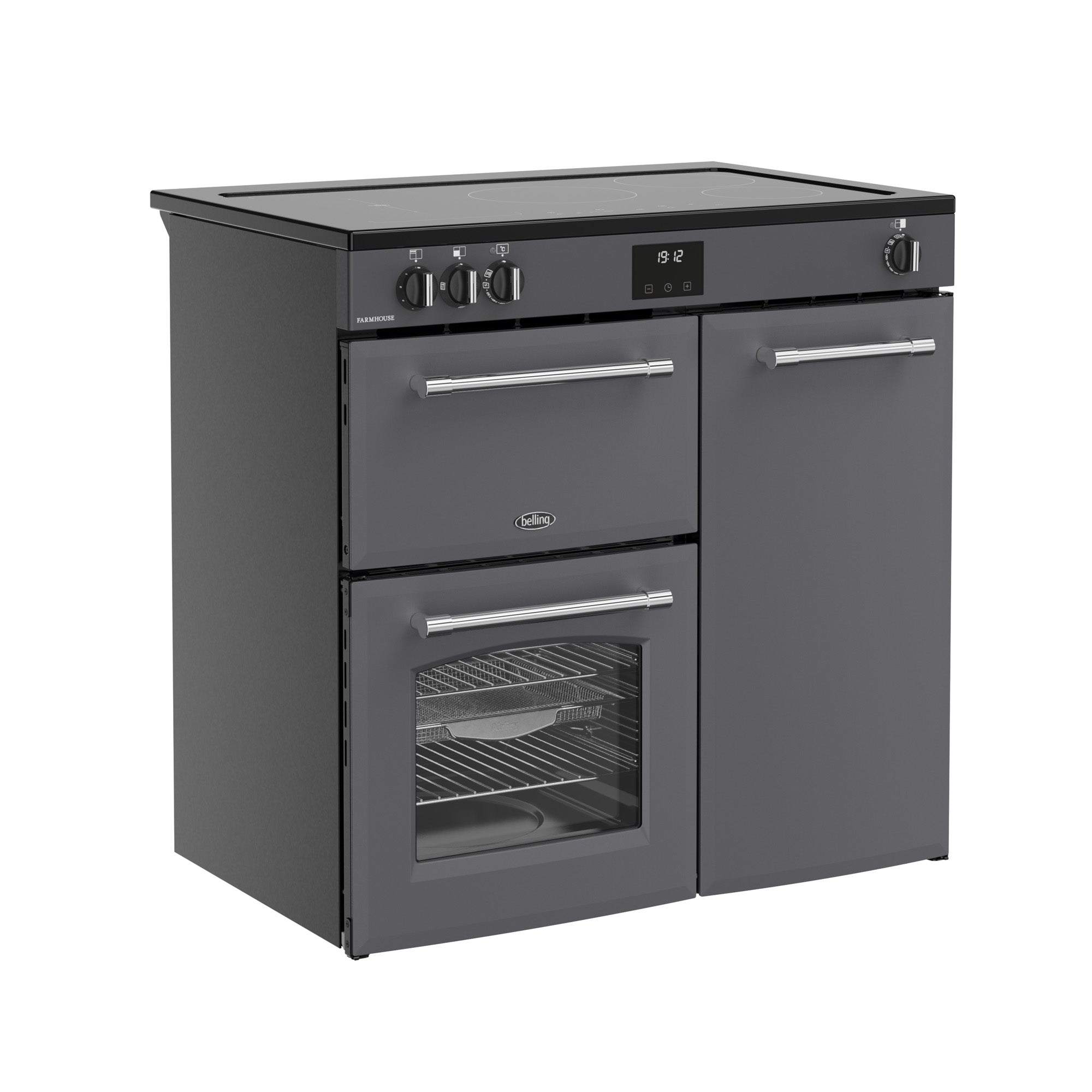 Belling Farmhouse 90Ei 90cm Electric Range Cooker with Induction Hob ...