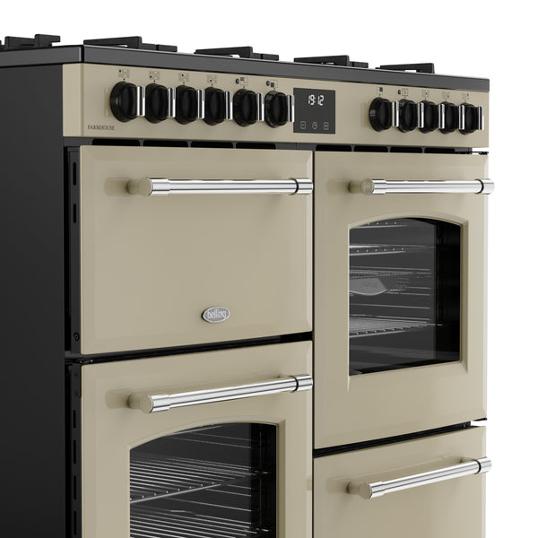 Belling Farmhouse 110DF 110cm Dual Fuel Range Cooker - Cream| Moores ...