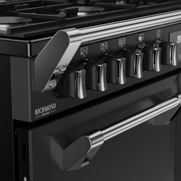 Stoves Richmond Deluxe 100DF 100cm Dual Fuel Range Cooker - Anthracite ...