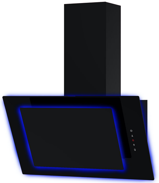 Cata UBAHALO6 60cm Angled Glass RF Hood with Blue Ambient Light - Blac ...