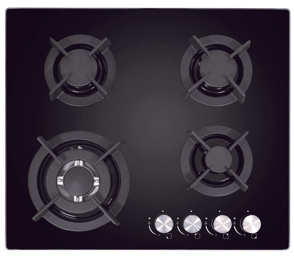 Cata UBGHJ607 59cm Gas Hob - Black Glass| Moores Appliances Ltd